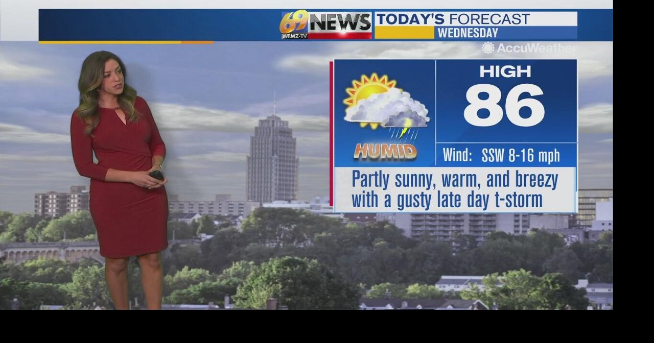Midweek mugginess and gusty storms later Wednesday | Weather | wfmz.com