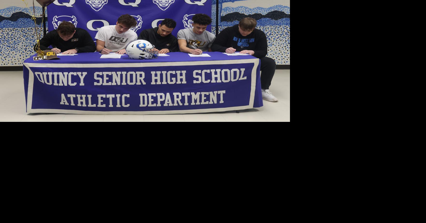 Five of QHS football's foundational pieces sign their NLI to play on ...