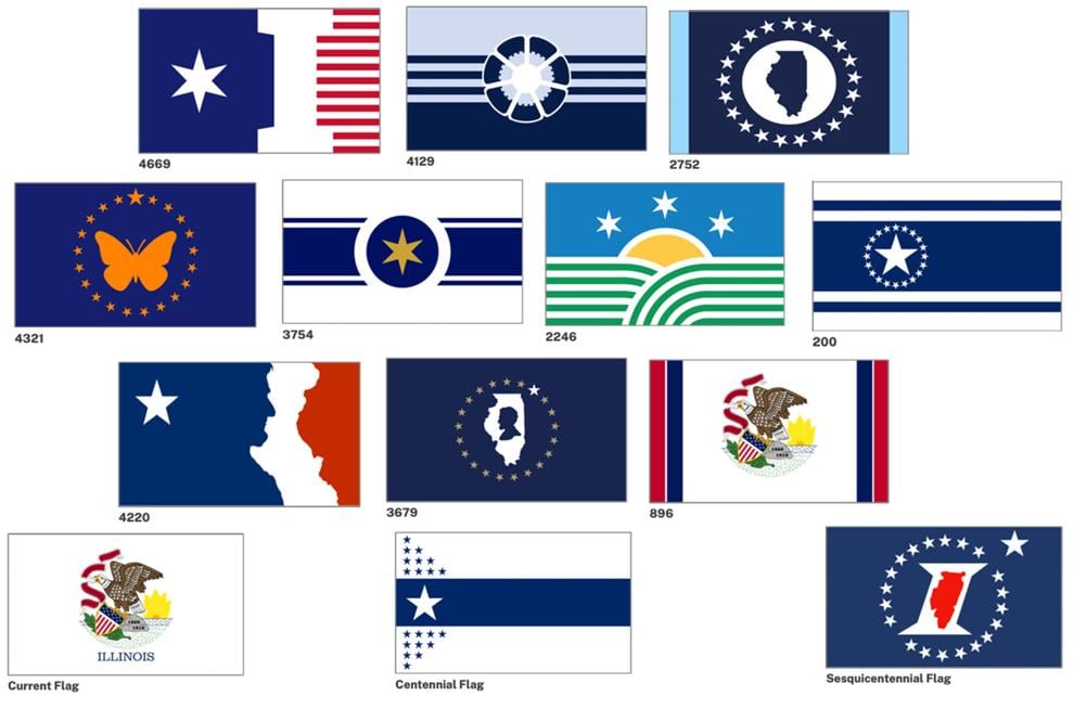 Top 10 designs chosen for proposed state flag redesign; voting opens in ...