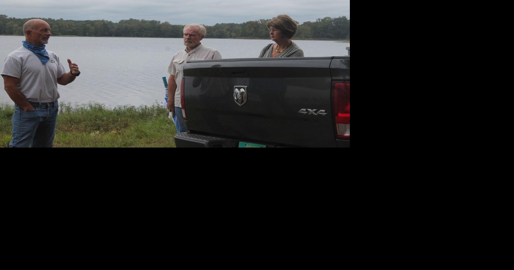 Bald Knob exploring fishing pier and boat ramp for Bald Knob Lake ...