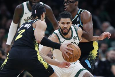 Jayson Tatum scores 30, comes up with late blocks as Celtics hold off Pacers | Sports ...