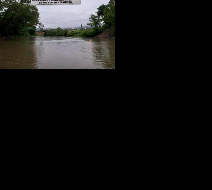 WFD hangs sign warning kayakers of dangerous dam on Tug Fork River ...