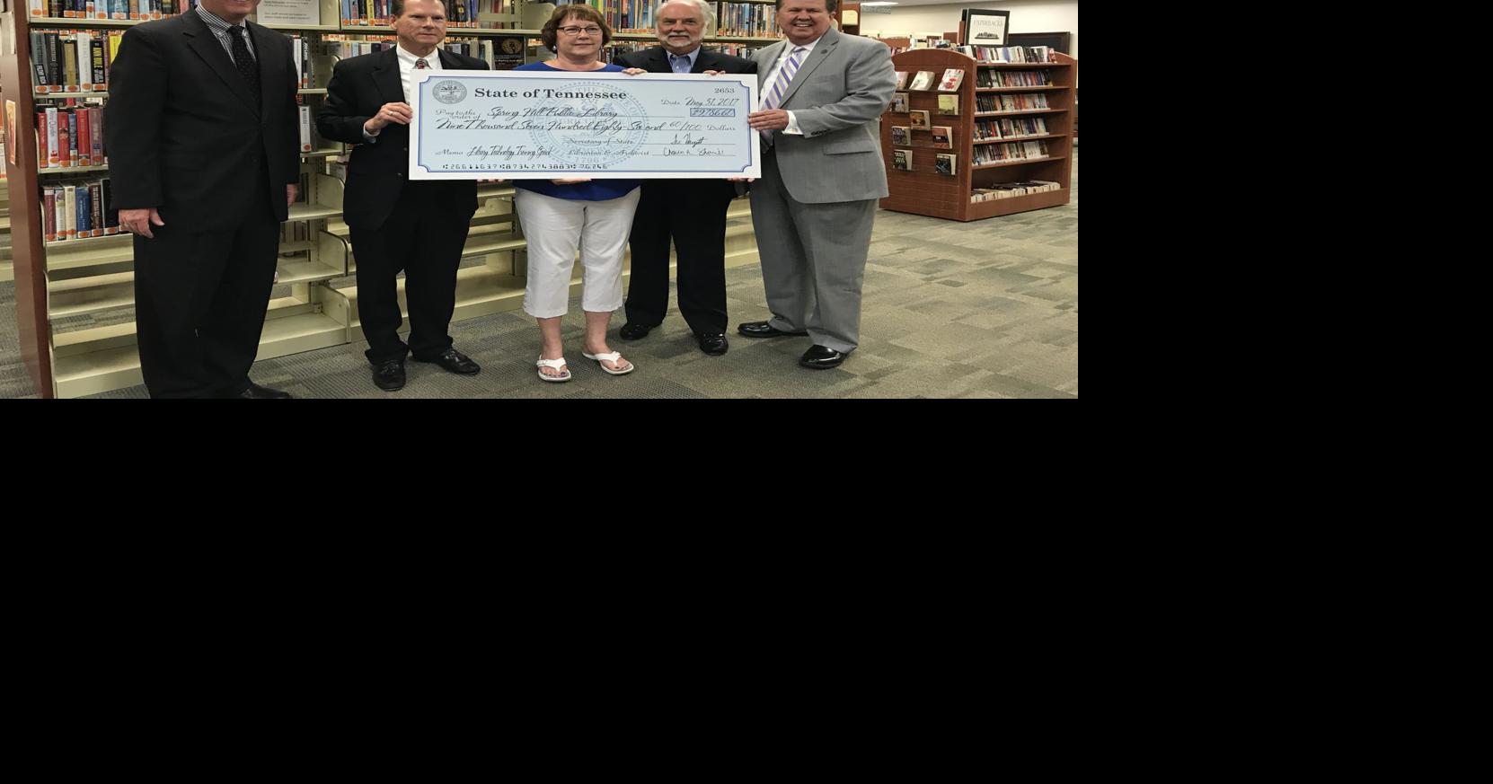 Spring Hill Library receives nearly $10K grant from state | News ...