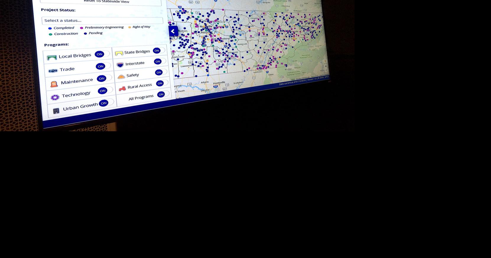 TDOT demonstrates road project tracker, SPOT, at legislative breakfast ...