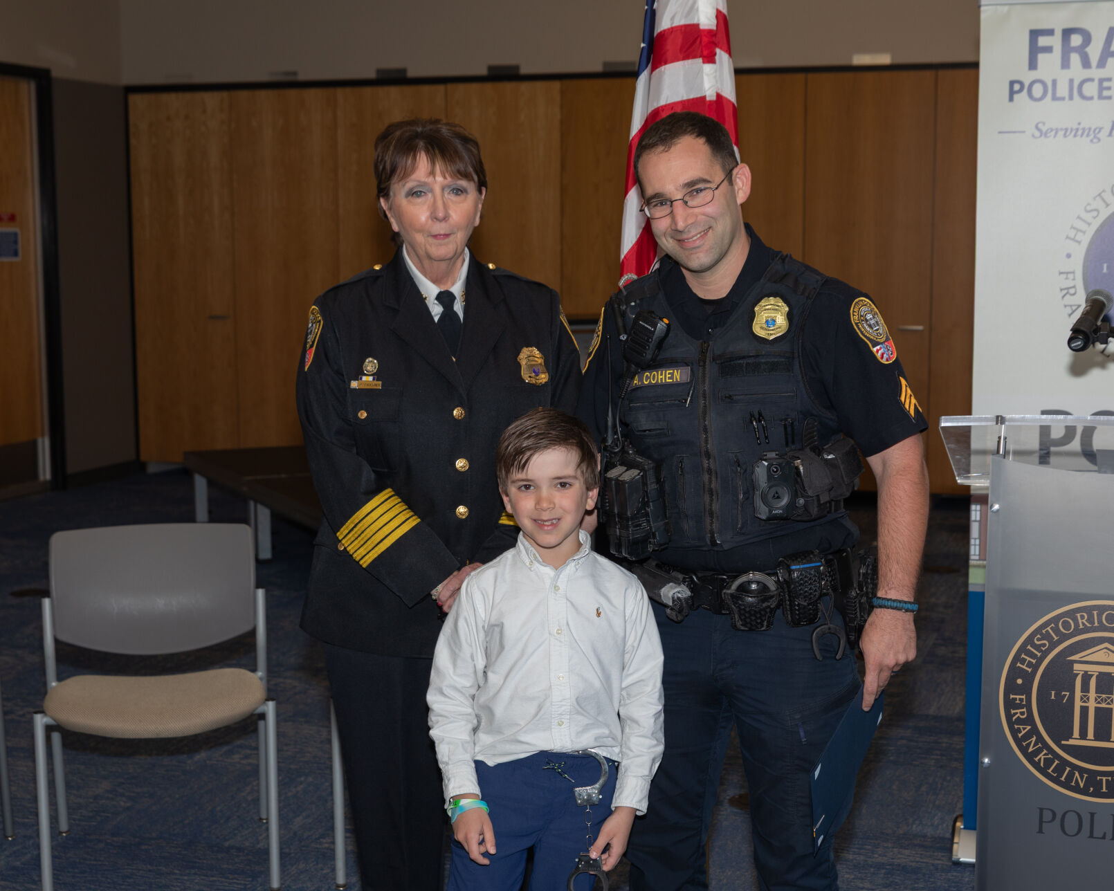 Franklin Police Department honors 7-year-old for heroic actions | Local ...