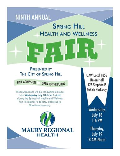 Spring Hill Health & Wellness Fair scheduled for July 18-19 | Spring ...
