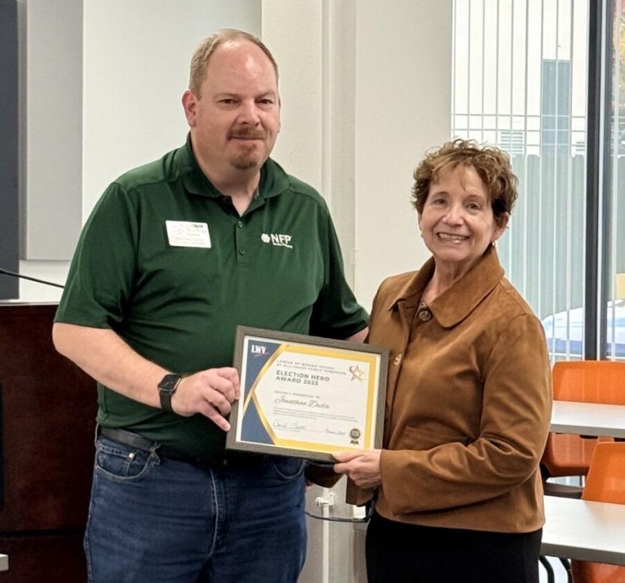 County’s League of Women Voters honors Jonathan Duda as 2025 Election ...