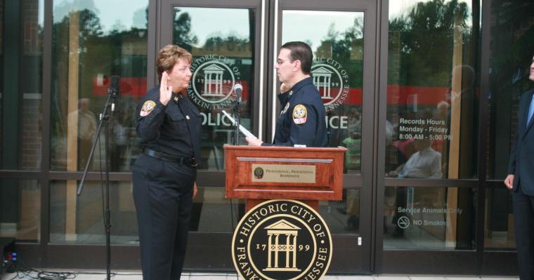 Rahinsky swears in Faulkner at police headquarters today | Franklin ...