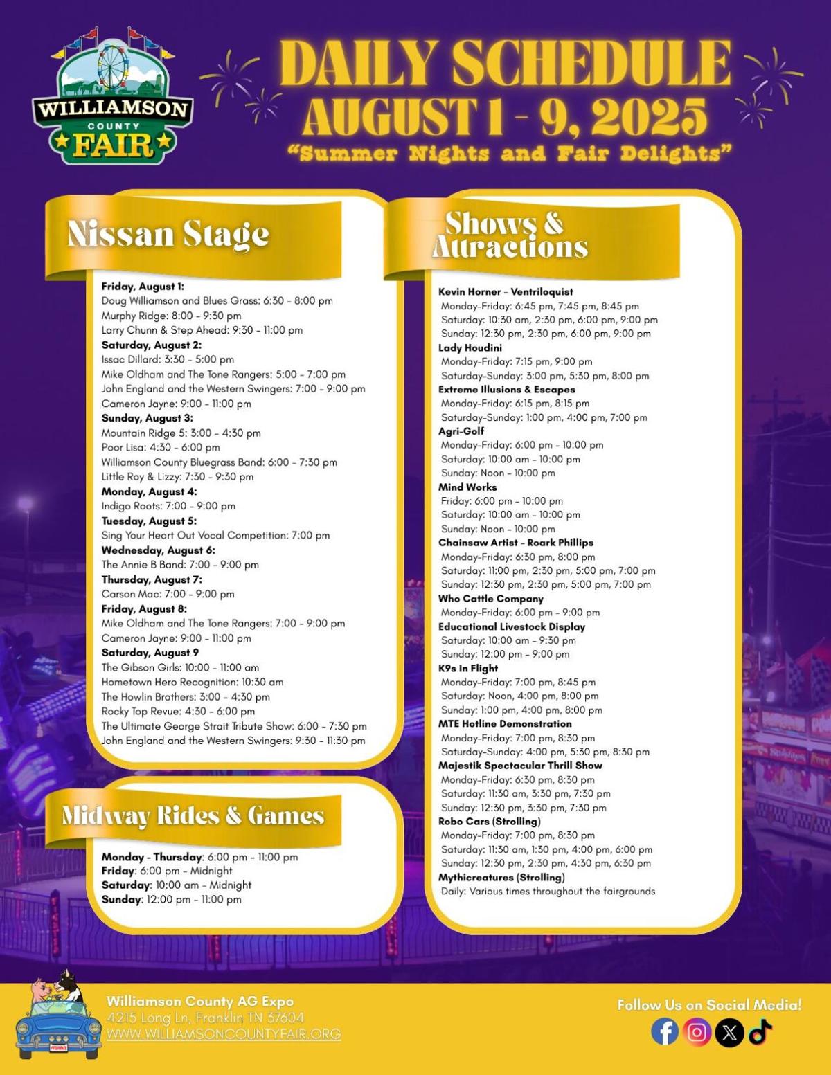 The 21st Annual Williamson County Fair kicks off Aug. 1 | News ...