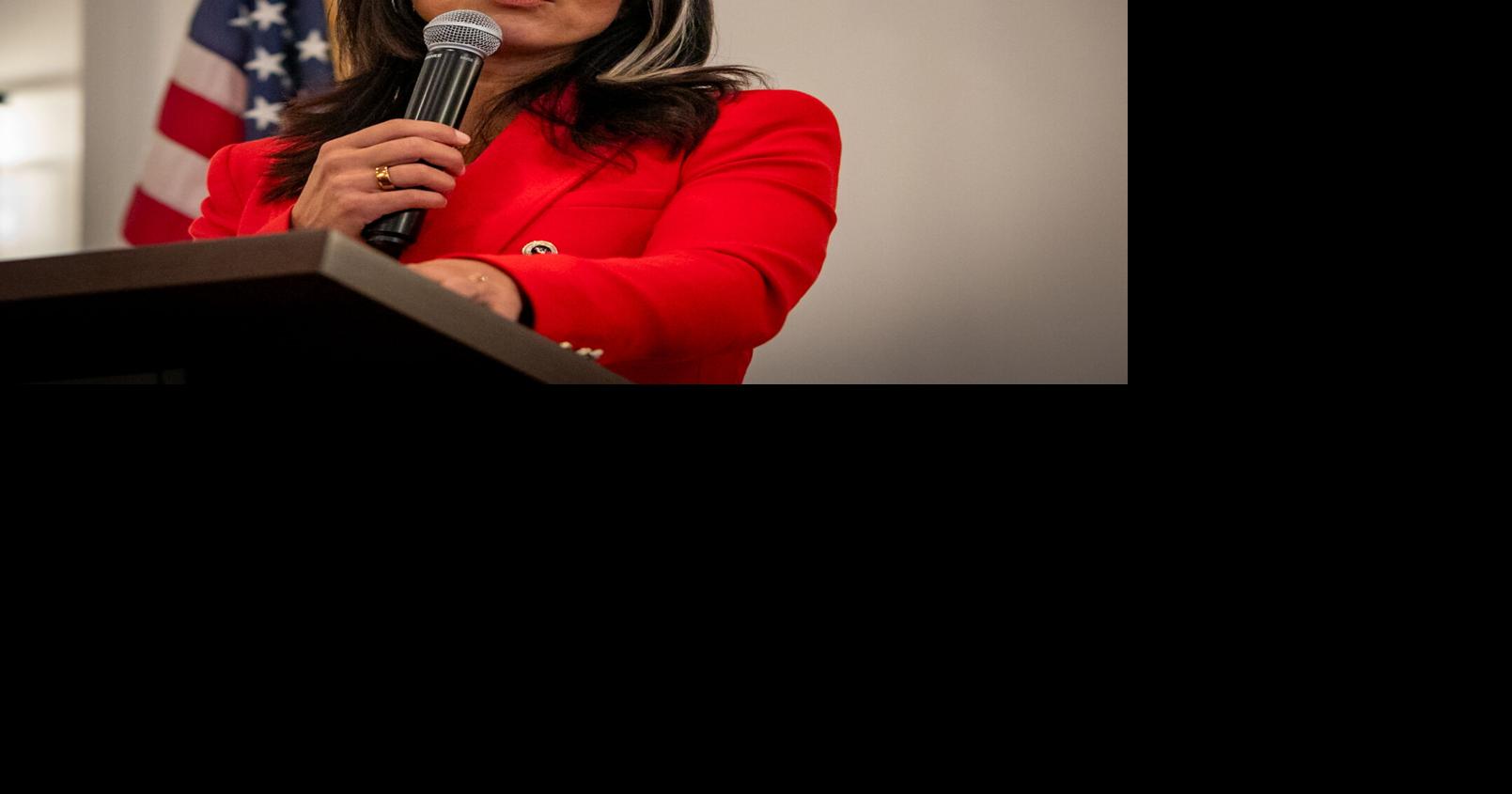 Former Democratic presidential candidate Tulsi Gabbard speaks to ...