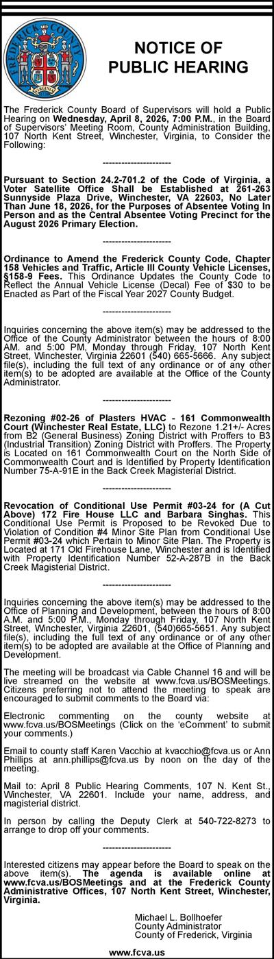 Notices & Legals | Notices | winchesterstar.com
