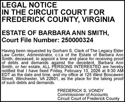 Barbara Ann Smith | Notices | winchesterstar.com