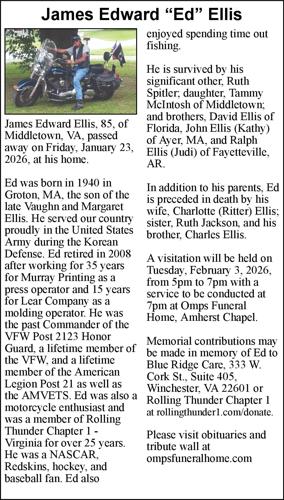 James Edward “Ed” Ellis | Obituaries | winchesterstar.com