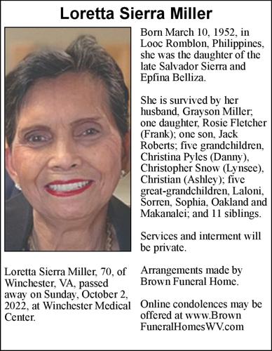 Loretta Sierra Miller | Obituaries | winchesterstar.com