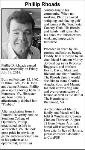 Phillip Rhoads | Obituaries | winchesterstar.com