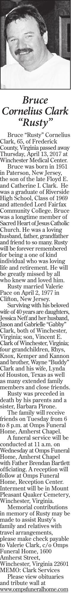 Bruce Cornelius “Rusty” Clark | Obituaries | winchesterstar.com