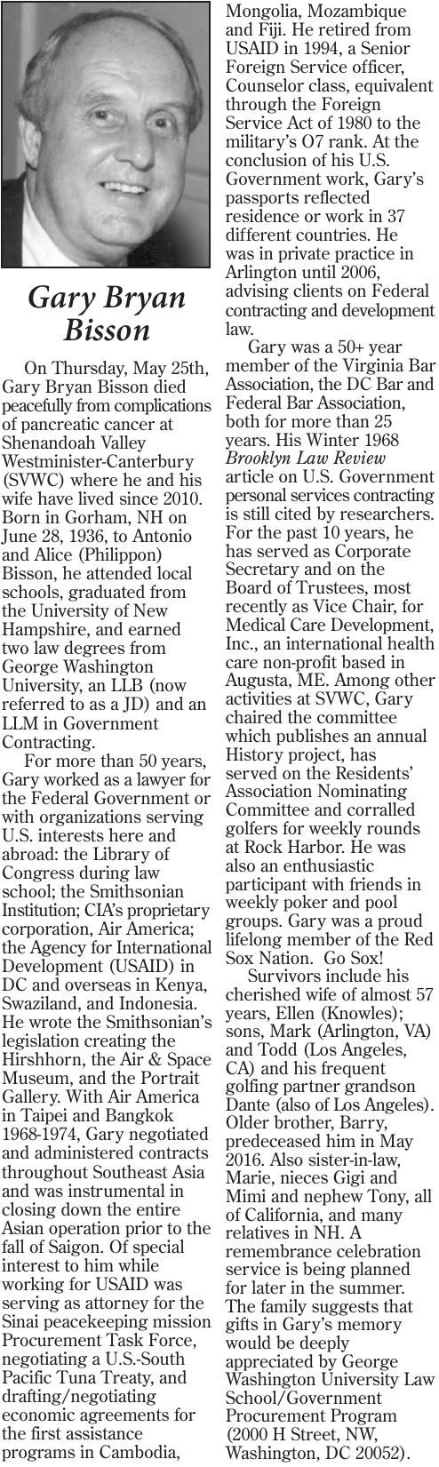 Gary Bryan Bisson | Obituaries | winchesterstar.com