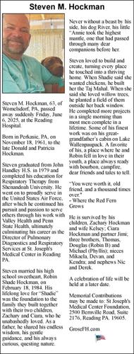 Steven M. Hockman | Obituaries | winchesterstar.com