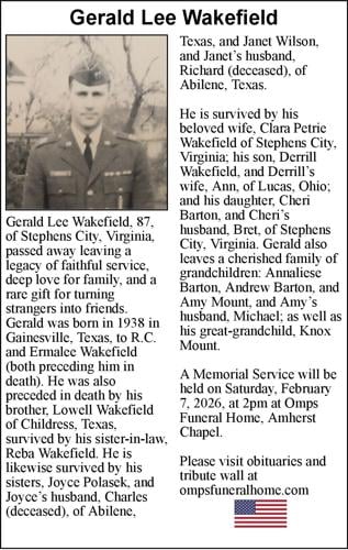 Gerald Lee Wakefield | Obituaries | winchesterstar.com