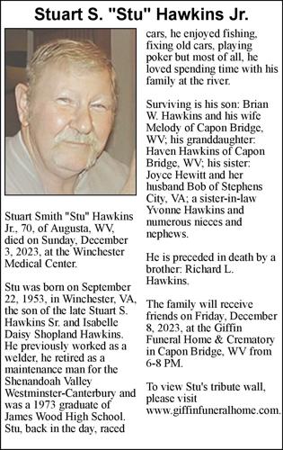 Stuart S. "Stu" Hawkins Jr. | Obituaries | winchesterstar.com