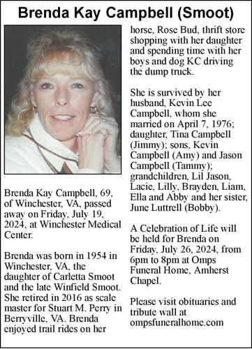 Brenda Kay Campbell (Smoot) | Obituaries | winchesterstar.com