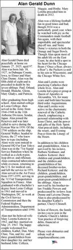 Alan Gerald Dunn | Obituaries | winchesterstar.com