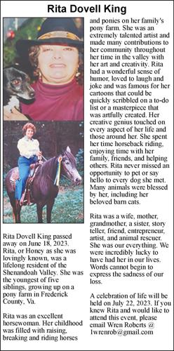 Rita Dovell King | Obituaries | winchesterstar.com