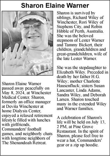 Sharon Elaine Warner | Obituaries | winchesterstar.com