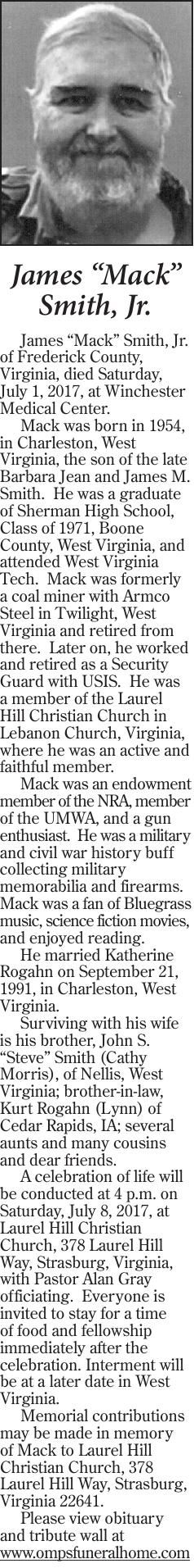 James “Mack” Smith, Jr. | Obituaries | winchesterstar.com