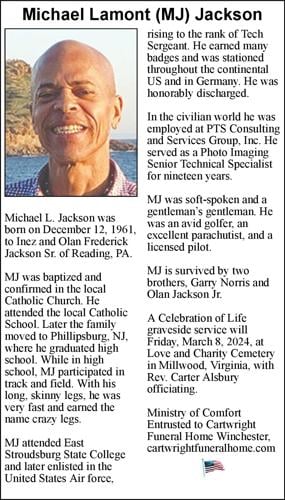 Michael Lamont (MJ) Jackson | Obituaries | winchesterstar.com