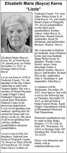 Elizabeth Marie (Boyce) Kerns “Lizzie” | Obituaries | winchesterstar.com