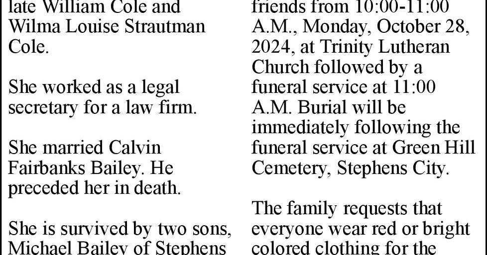 Charlotte R. Bailey | Obituaries | winchesterstar.com