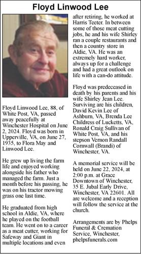 Floyd Linwood Lee | Obituaries | winchesterstar.com