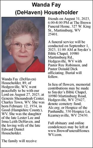 Wanda Fay (DeHaven) Householder | Obituaries | winchesterstar.com