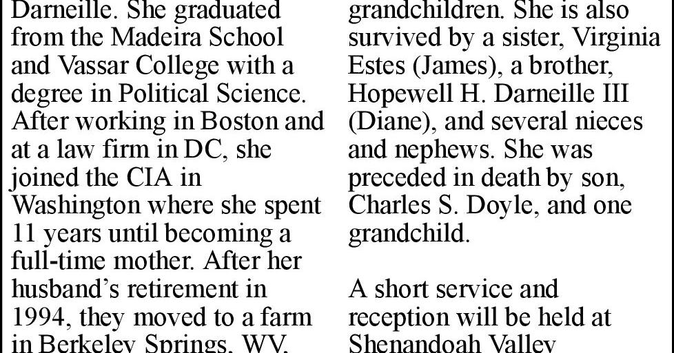 Eda D. Doyle | Obituaries | winchesterstar.com