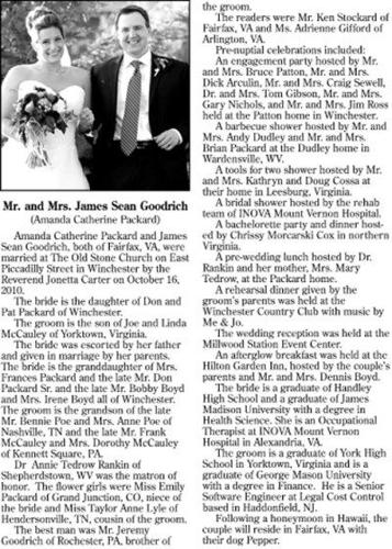 Goodrich Wedding | Lifestyles | winchesterstar.com