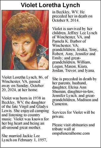Violet Loretha Lynch | Obituaries | winchesterstar.com