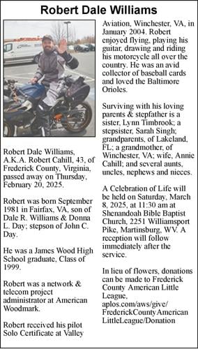 Robert Dale Williams | Obituaries | winchesterstar.com