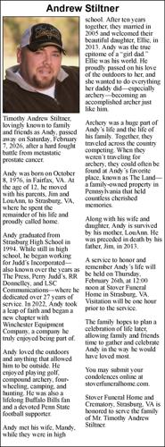 Andrew Stiltner | Obituaries | winchesterstar.com
