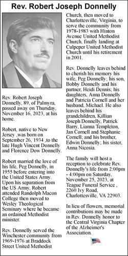 Rev. Robert Joseph Donnelly | Obituaries | winchesterstar.com
