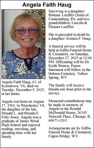 Angela Faith Haug | Obituaries | winchesterstar.com
