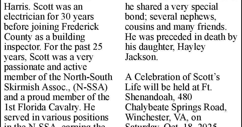 Scott Harris | Obituaries | winchesterstar.com