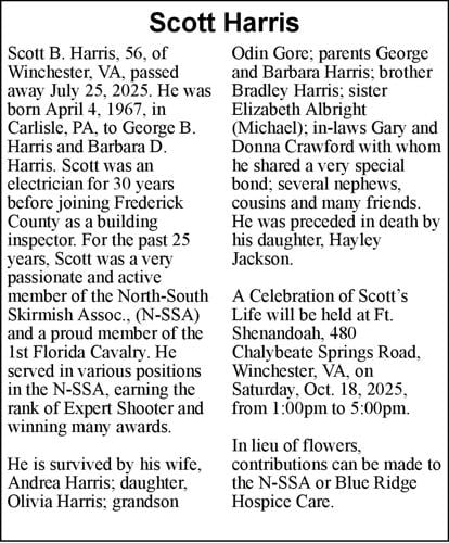 Scott Harris | Obituaries | winchesterstar.com