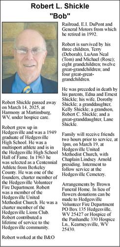 Robert L. Shickle "Bob" | Obituaries | winchesterstar.com