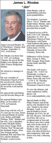 James L. Rhodes “Jim” | Obituaries | winchesterstar.com