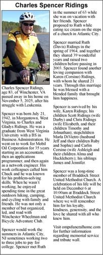 Charles Spencer Ridings | Obituaries | winchesterstar.com