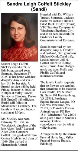 Sandra Leigh Coffelt Stickley (Sandi) | Obituaries | winchesterstar.com