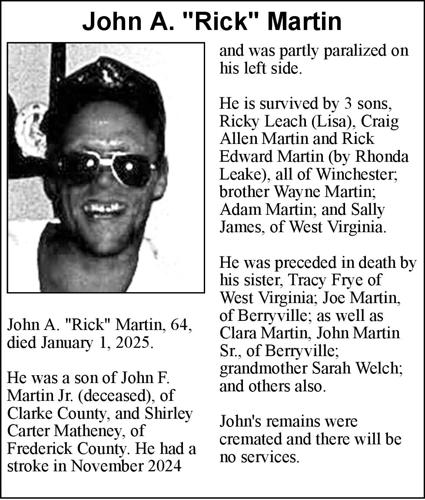 John A. "Rick" Martin | Obituaries | winchesterstar.com