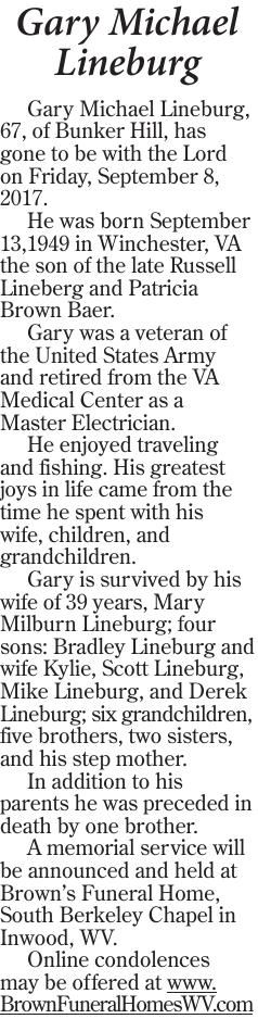 Gary Michael Lineburg | Obituaries | winchesterstar.com
