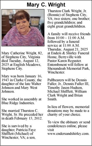 Mary C. Wright | Obituaries | winchesterstar.com
